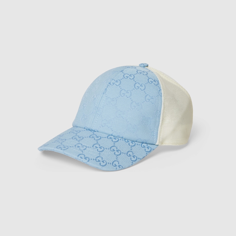 Original GG canvas baseball hat in light blue and white | GUCCI® PT