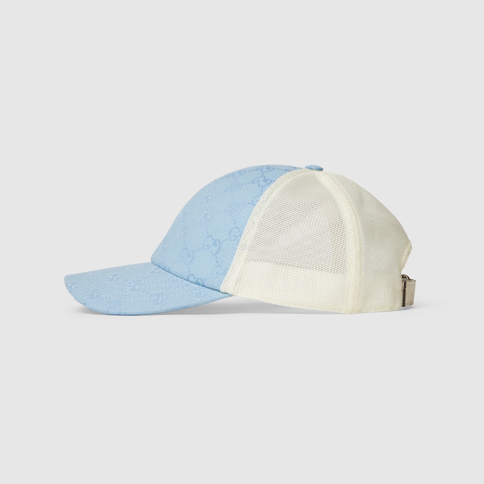 Original GG canvas baseball hat in light blue and white | GUCCI® Canada