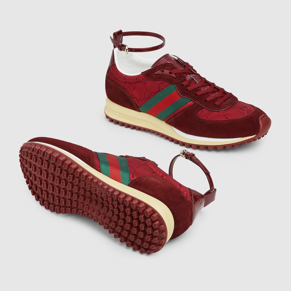 Women's Gucci Re-Motion trainer in Rosso Ancora red GG nylon | GUCCI® TR