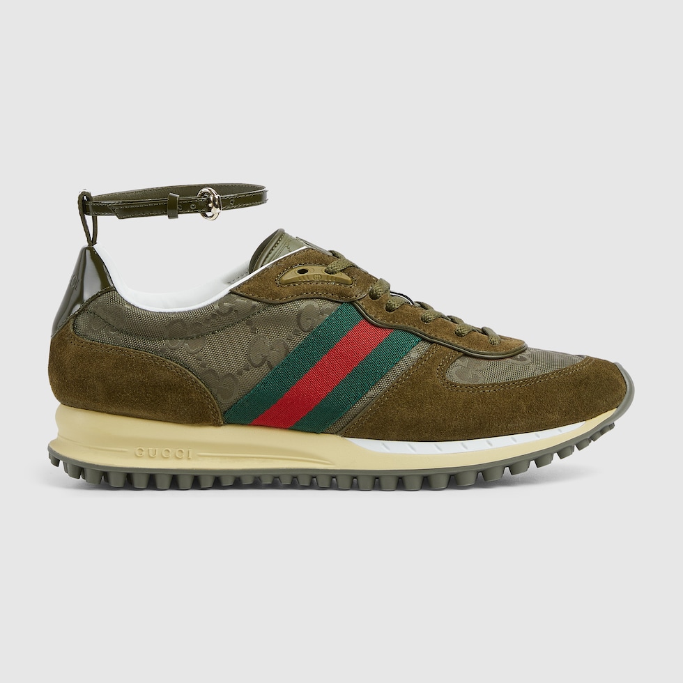 Women's Gucci Re-Motion sneaker in dark green GG nylon | GUCCI® TH