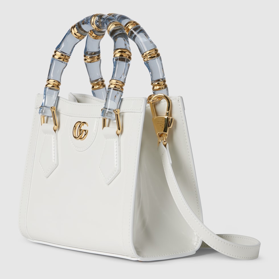 Gucci Diana mini tote bag in white leather | GUCCI® PL