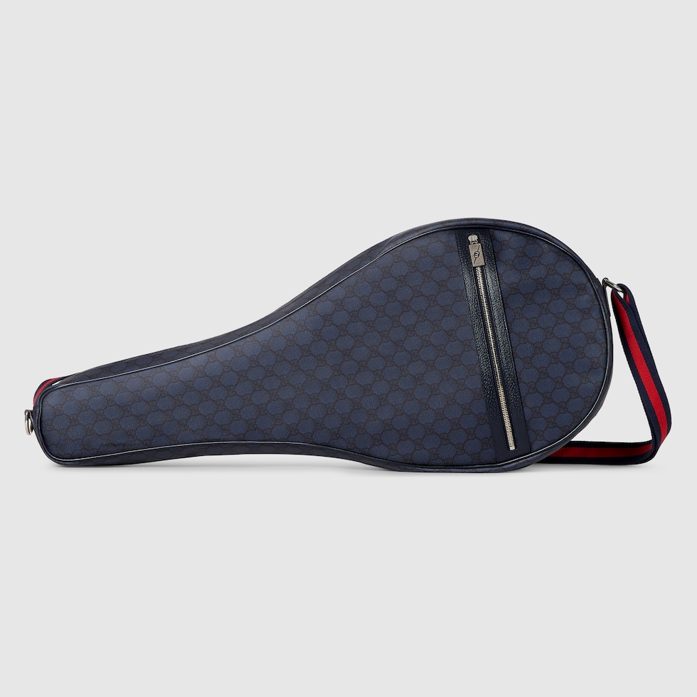 Tennis racket case with Web in dark blue GG Supreme | GUCCI® AE