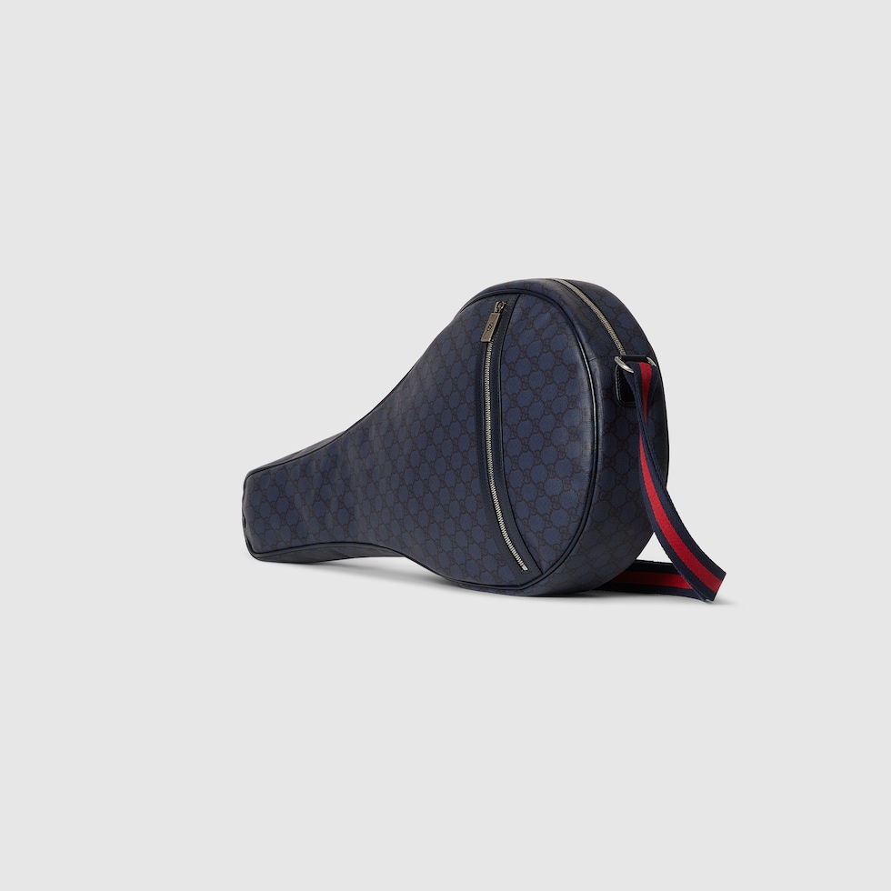 Tennis racket case with Web in dark blue GG Supreme | GUCCI® US
