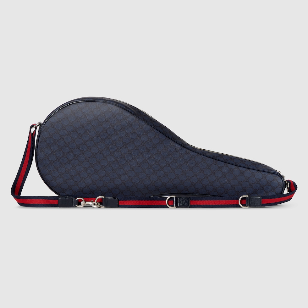 Tennis racket case with Web in dark blue GG Supreme | GUCCI® AE