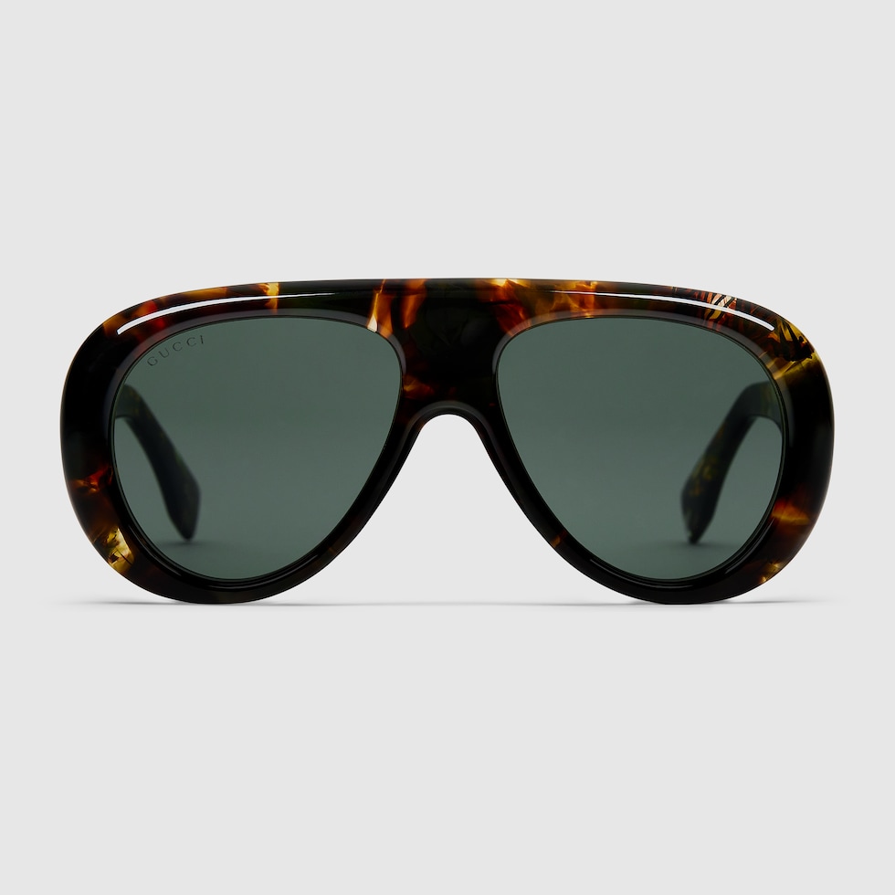Aviator frame sunglasses in brown | GUCCI® US