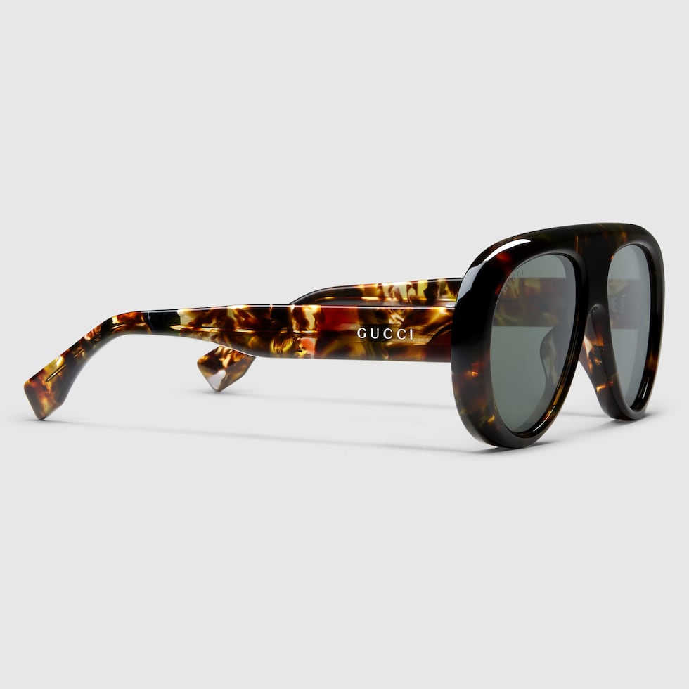 Aviator frame sunglasses in brown | GUCCI® US