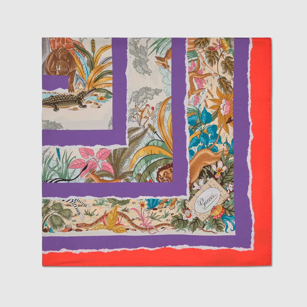 90 x 90 project printed silk carré in multicolor | GUCCI® US