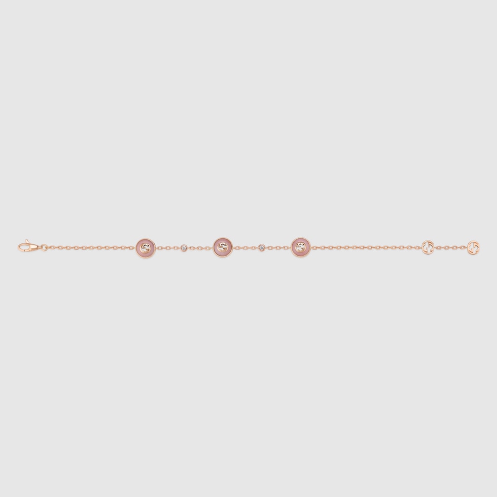 Gucci Interlocking 18k chain bracelet in 18k rose gold | GUCCI® US
