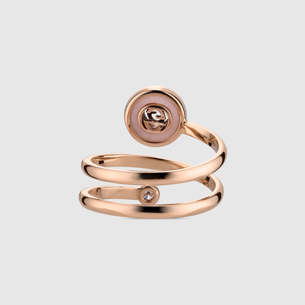 Gucci Interlocking 18k spiral ring in 18k rose gold | GUCCI® UK