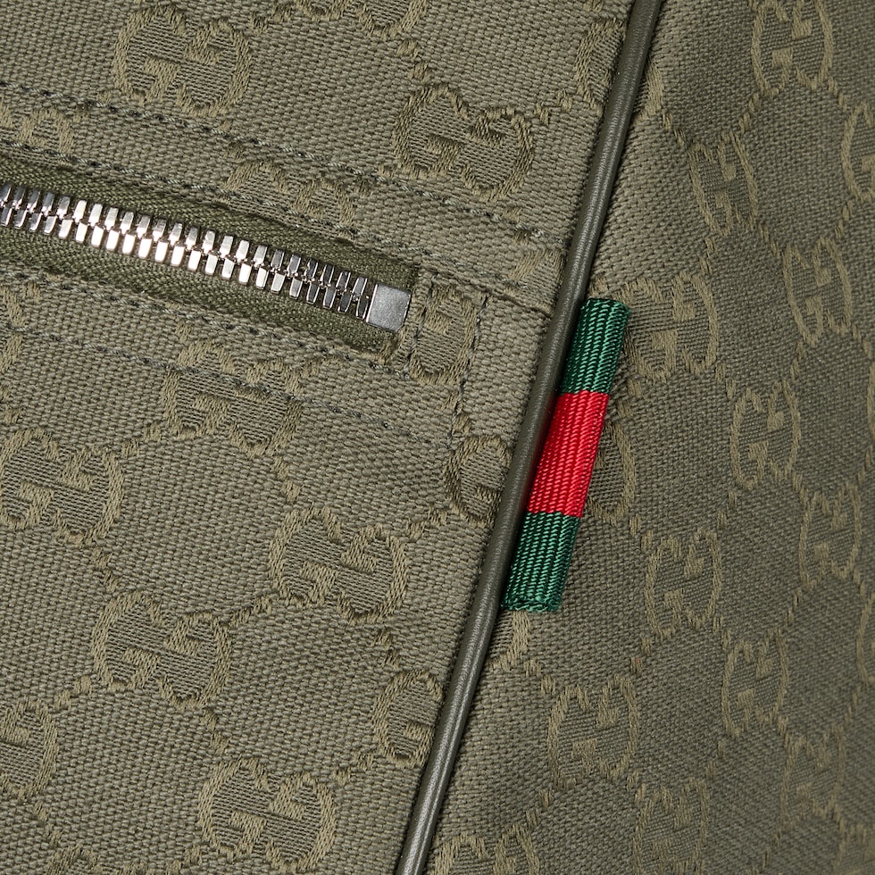 GG canvas large duffle bag in forest green GG canvas | GUCCI® UK
