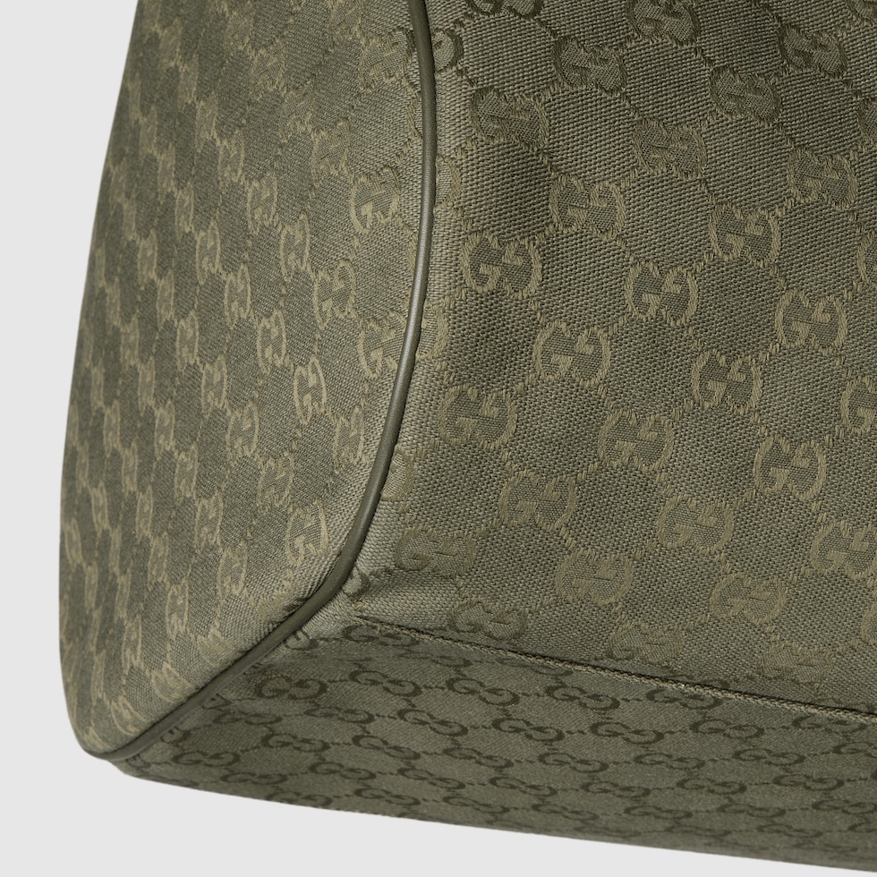 GG canvas large duffle bag in forest green GG canvas | GUCCI® UK