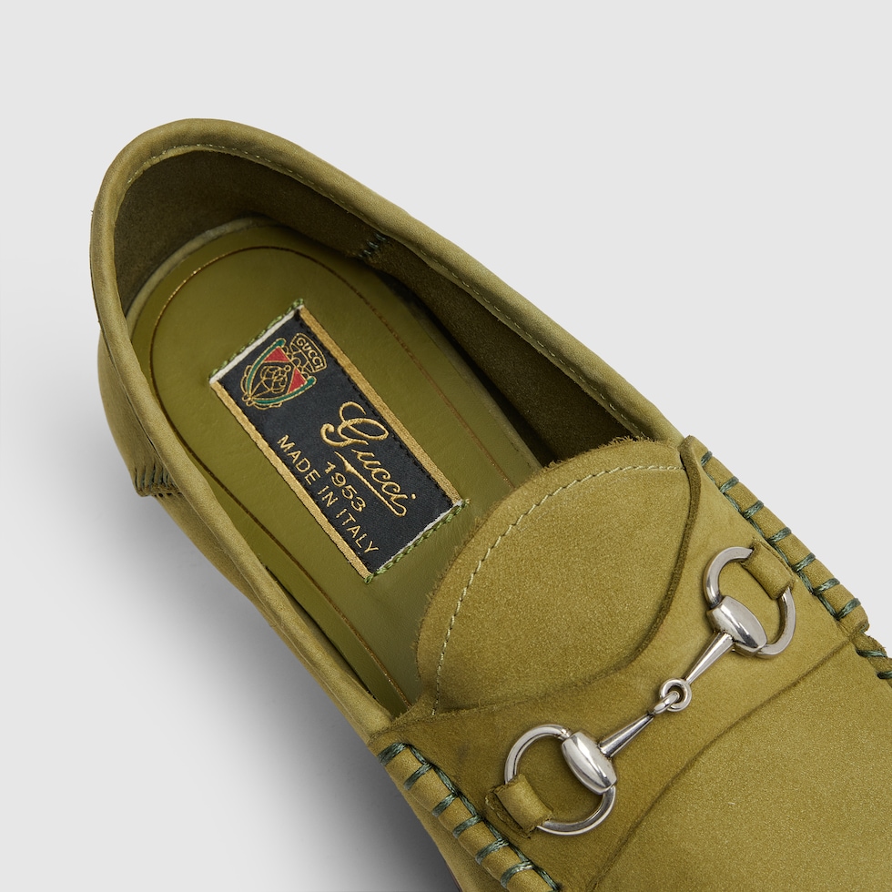 Women's Gigi loafer in green suede | GUCCI® US