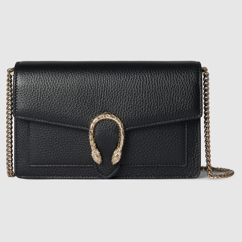 Cartera Dionysus con cadena en piel negra | GUCCI® ES