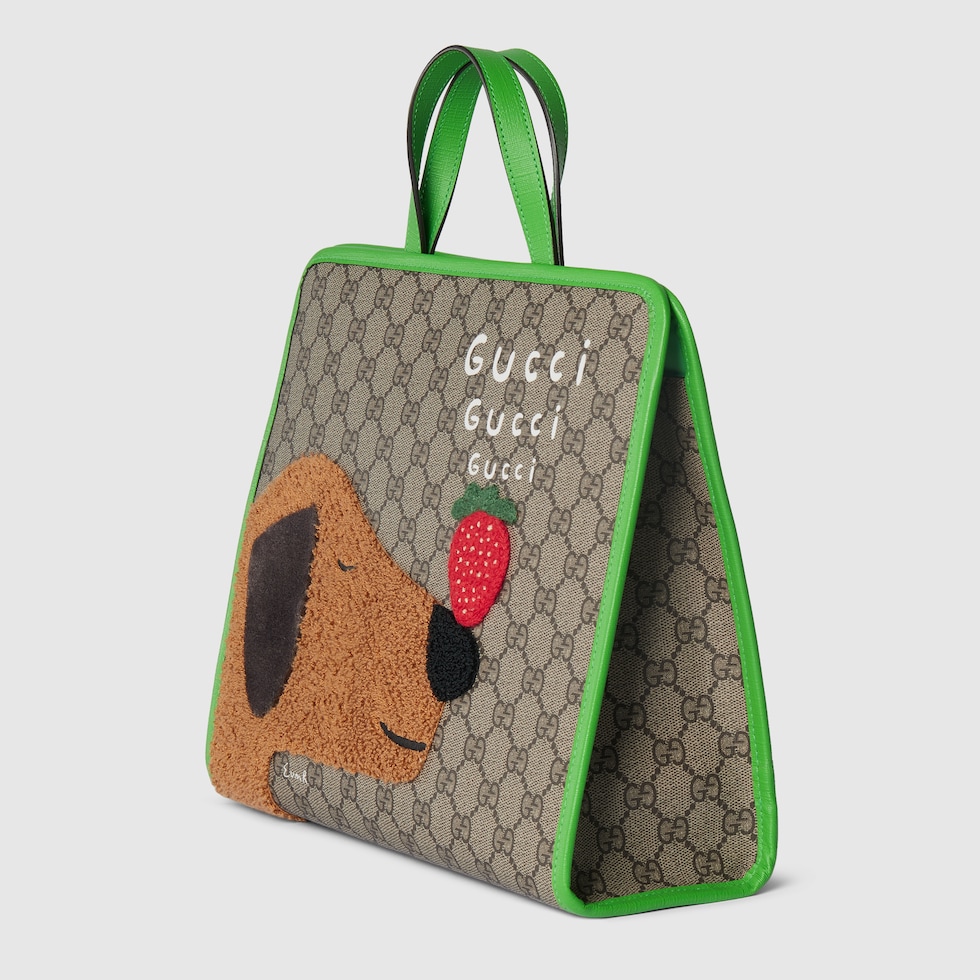 Children's printed GG tote bag in beige and brown GG Supreme | GUCCI® US