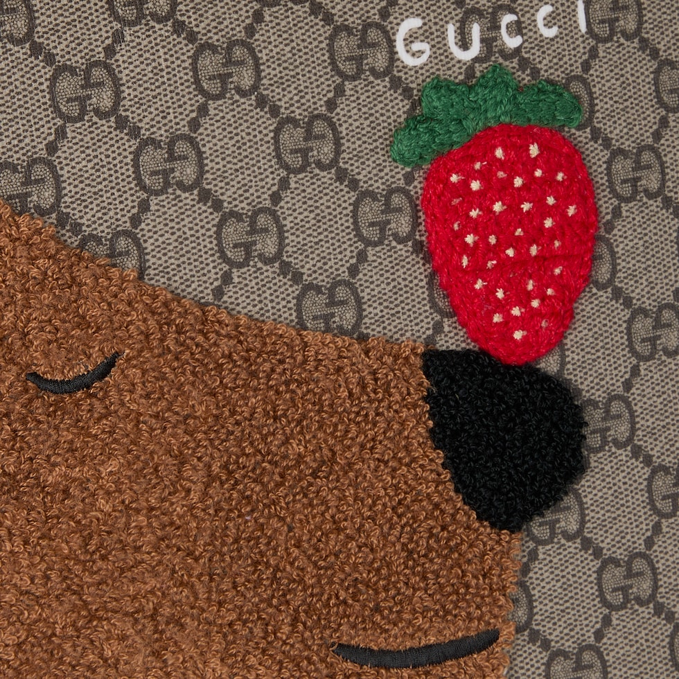 Children's printed GG tote bag in beige and brown GG Supreme | GUCCI® US