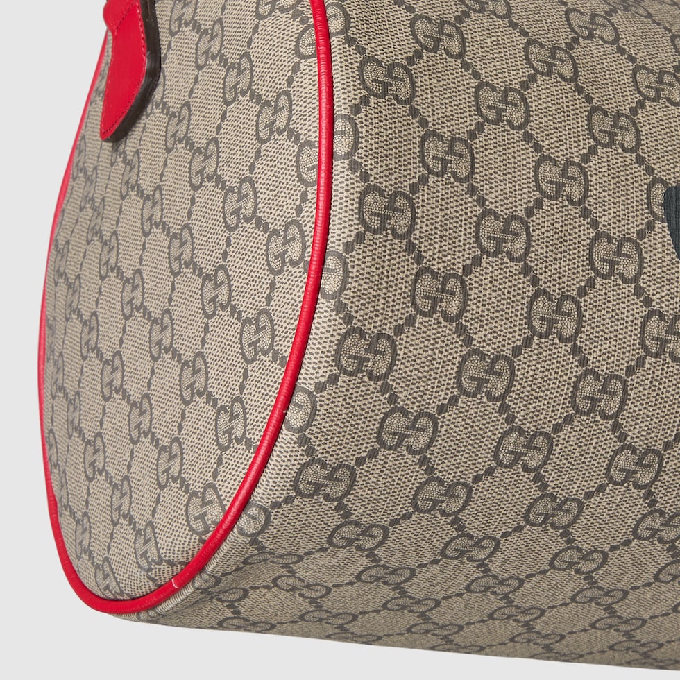 Children's printed GG top handle bag in beige and brown GG Supreme ...