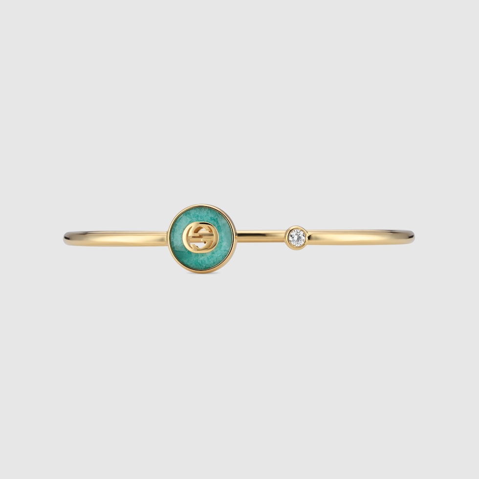 Gucci Interlocking 18k bangle bracelet in 18k yellow gold | GUCCI® CA