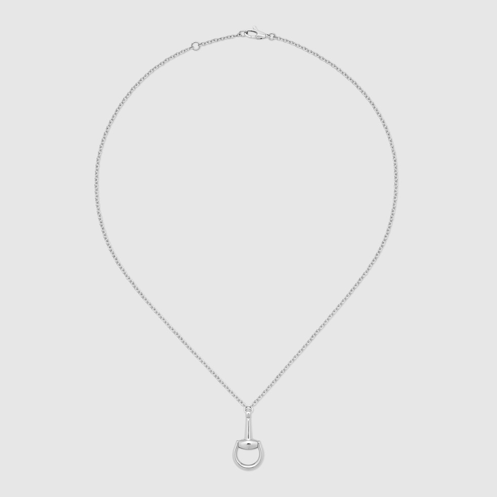 Gucci Horsebit diamond 18k necklace in 18k white gold | GUCCI® IE