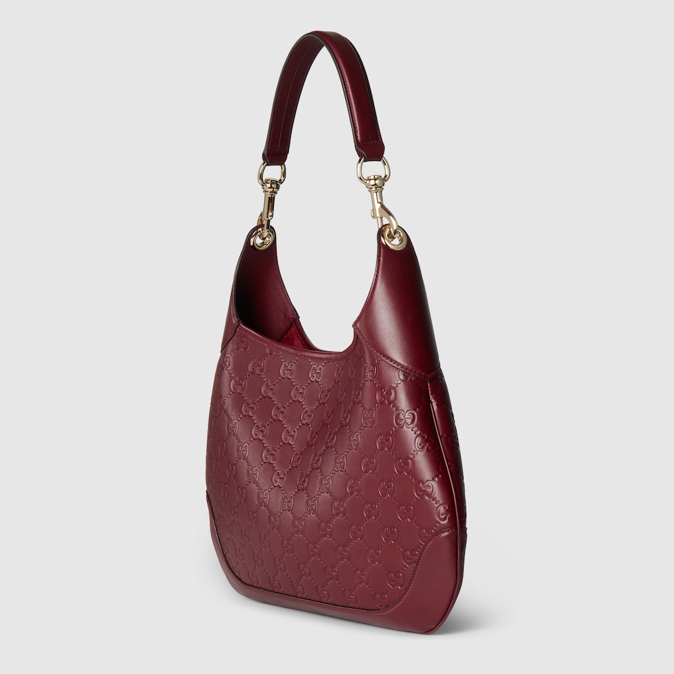 Gucci B large shoulder bag in Rosso Ancora red leather | GUCCI® UK