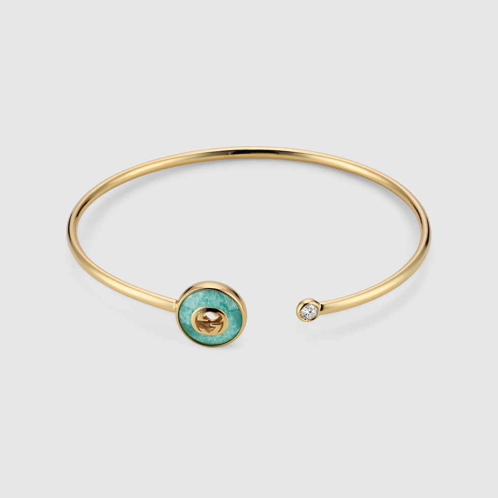 Gucci Interlocking 18k bangle bracelet in 18k yellow gold | GUCCI® CA