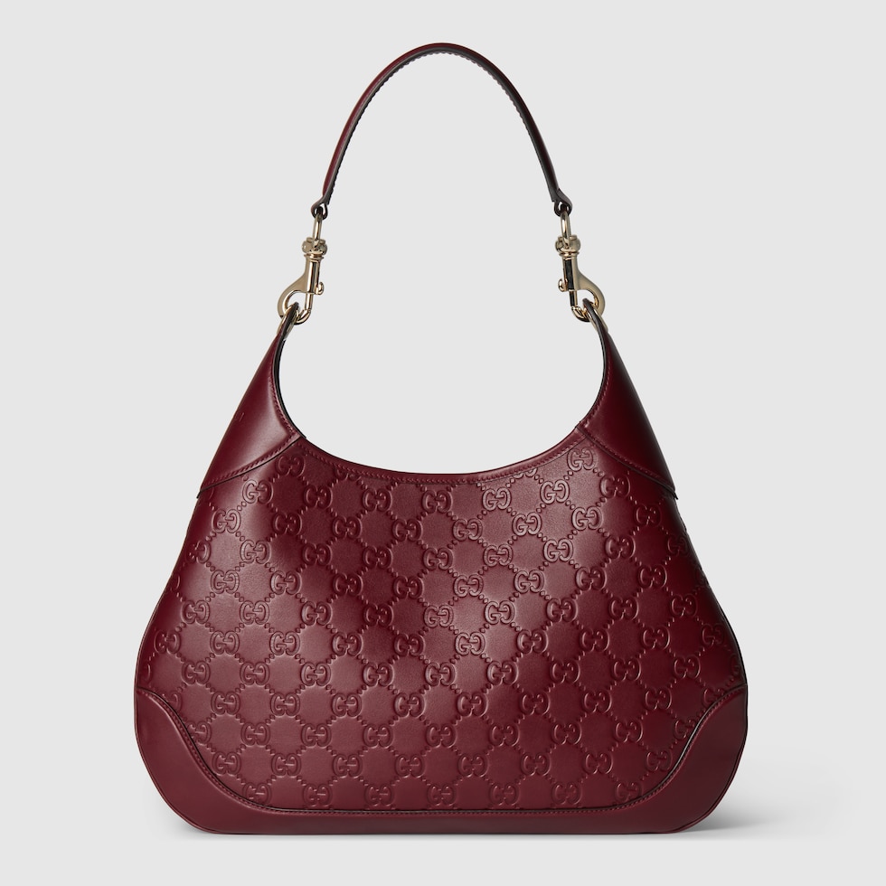 Gucci B large shoulder bag in Rosso Ancora red leather | GUCCI® UK