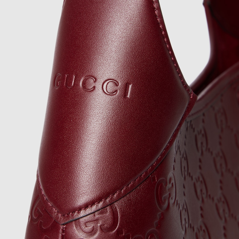 Gucci B small shoulder bag in Rosso Ancora red leather | GUCCI® IE