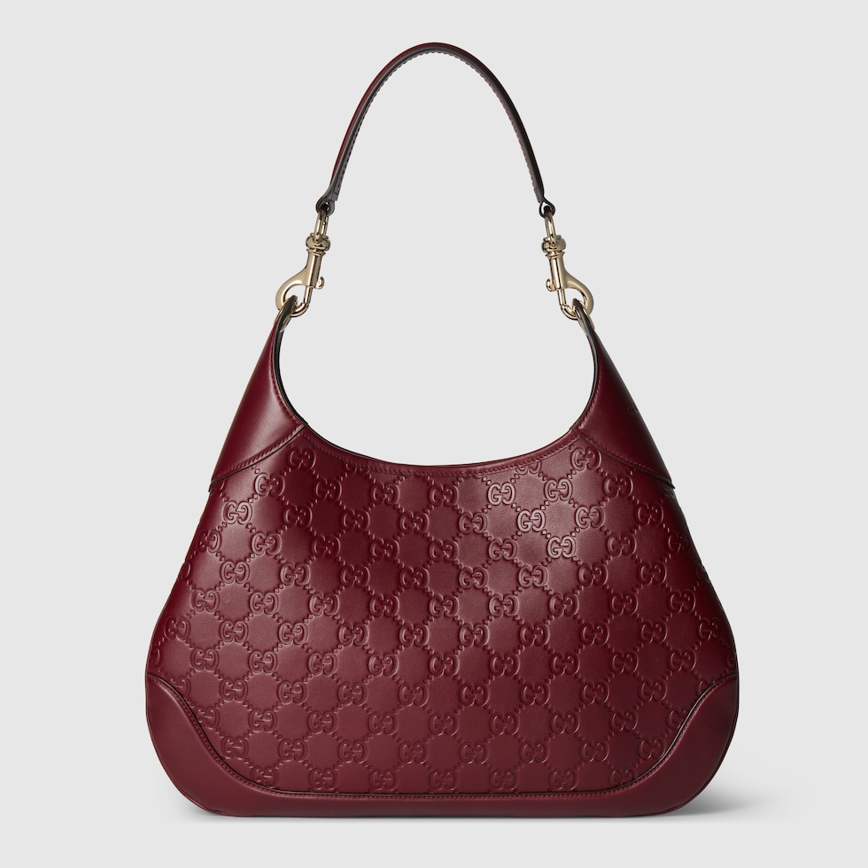 Gucci B small shoulder bag in Rosso Ancora red leather | GUCCI® IE