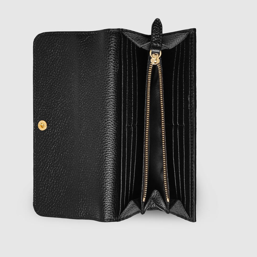 Gucci Softbit continental wallet in black leather | GUCCI® US