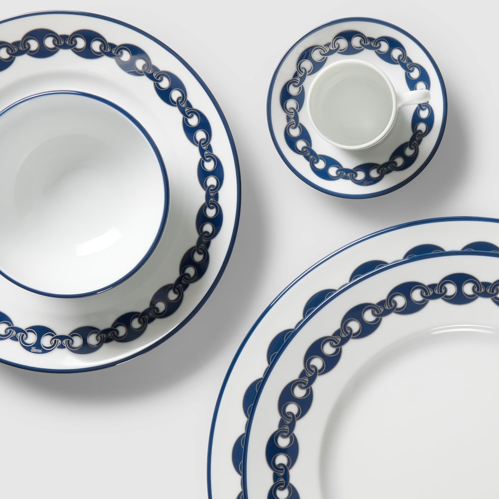 Gucci Marina fruit cup, set of two in off white and navy | GUCCI® US