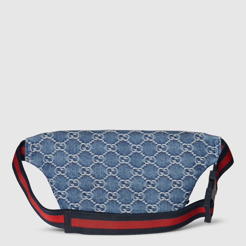 Marsupio bambino con motivo GG in denim GG blu e avorio | GUCCI® IT