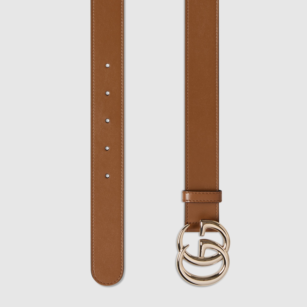 GG Marmont belt in brown leather | GUCCI® UK