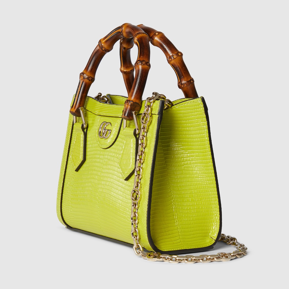 SA ®غوتشي |‎Gucci Diana lizard small tote bag in bright green