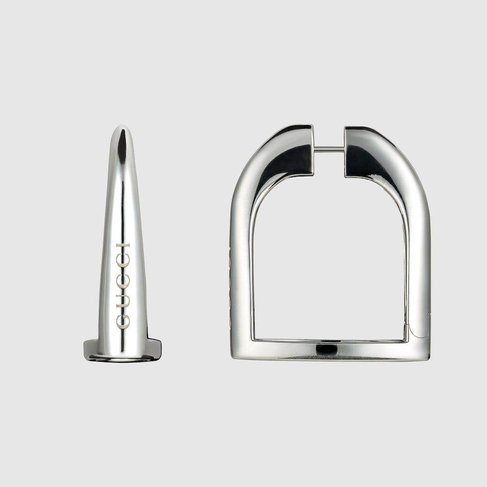 Gucci Staffa large hoop earrings in 925 sterling silver | GUCCI® US