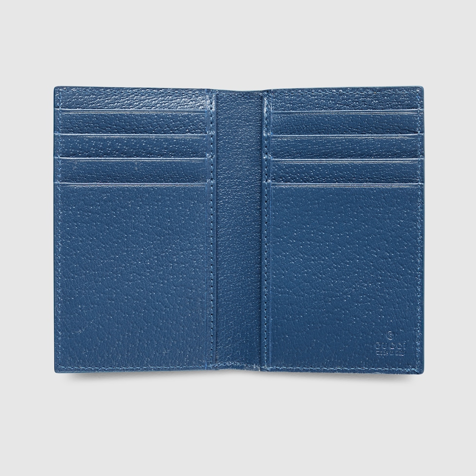 Bi-color GG long card case in beige and dark brown Supreme | GUCCI® TH