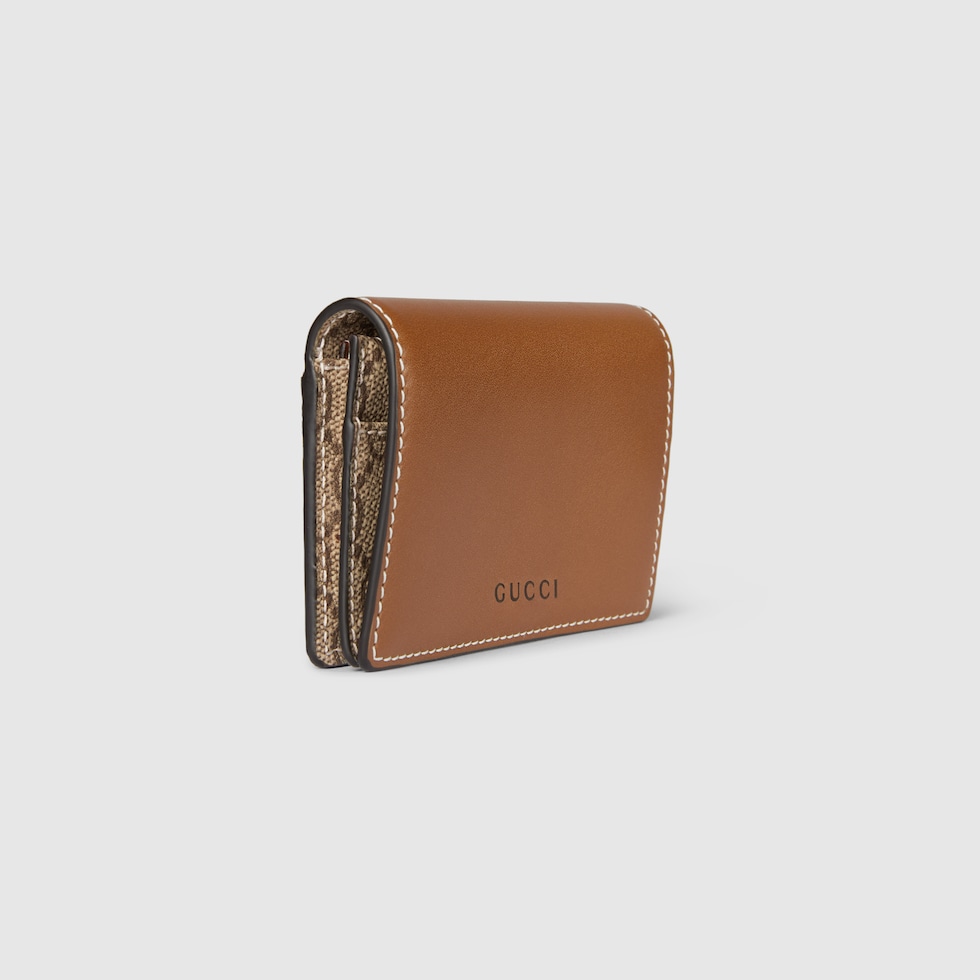 GG Emblem card case in brown leather | GUCCI® CA