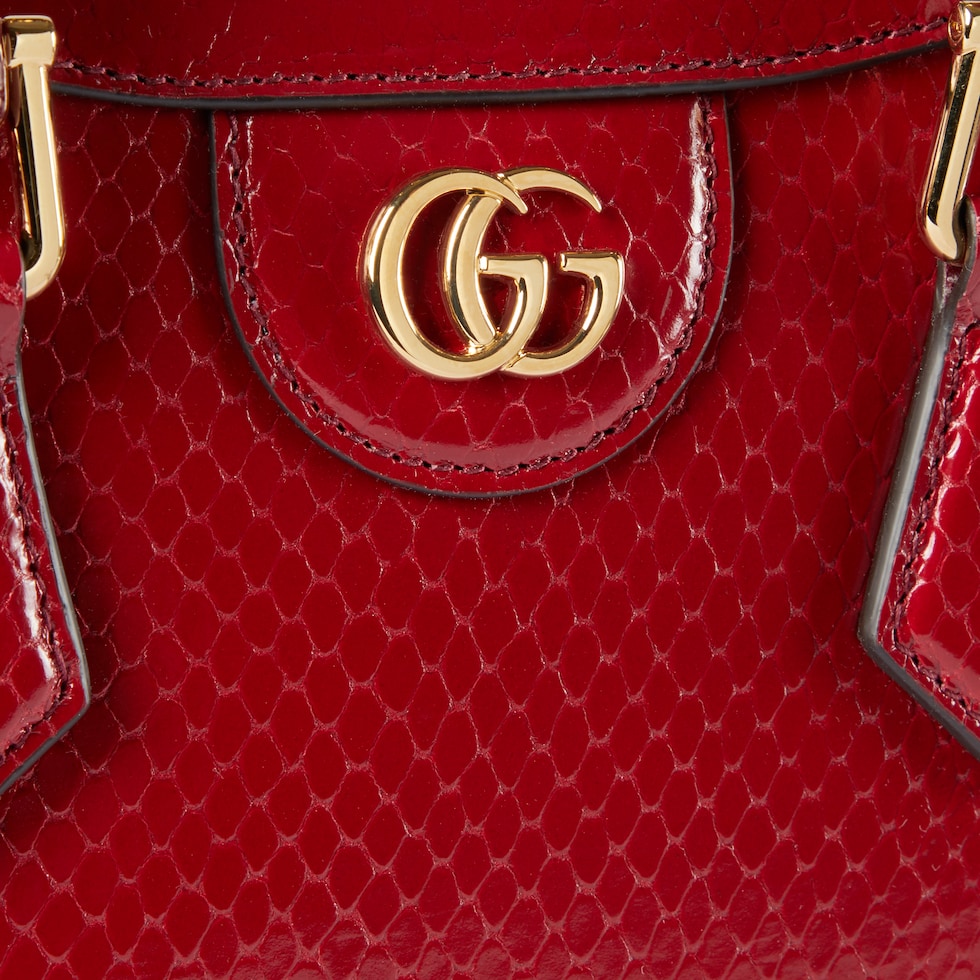 Gucci Diana python small tote bag in Rosso Ancora red | GUCCI® IE