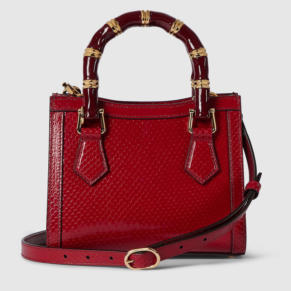 Gucci Diana python small tote bag in Rosso Ancora red | GUCCI® IT