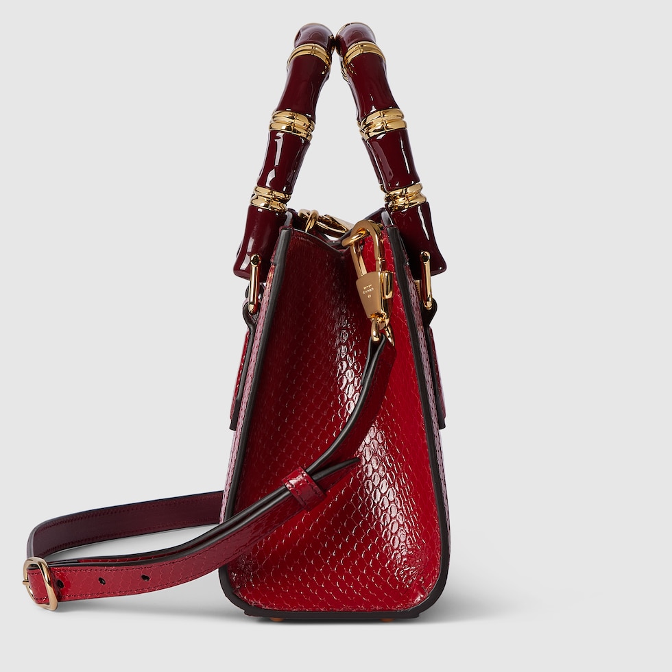 Gucci Diana python small tote bag in Rosso Ancora red | GUCCI® CZ