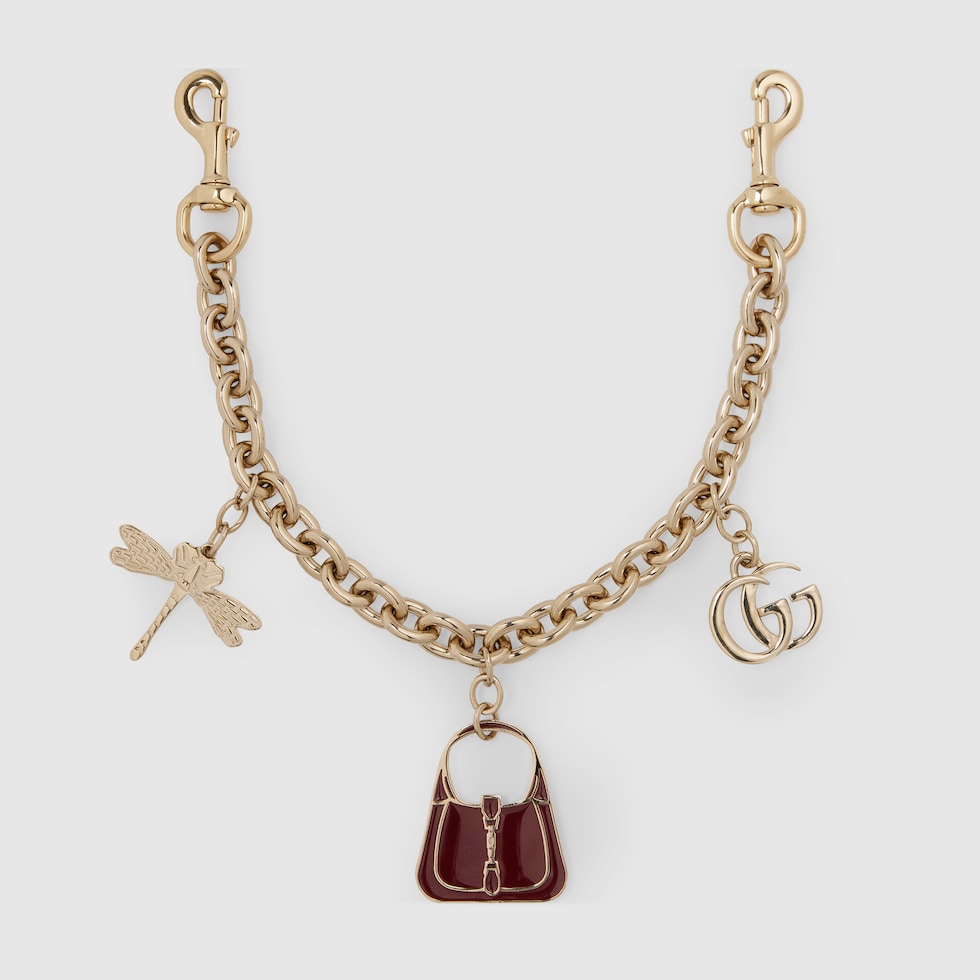Chain bag charm in Rosso Ancora red enamel | GUCCI® CA