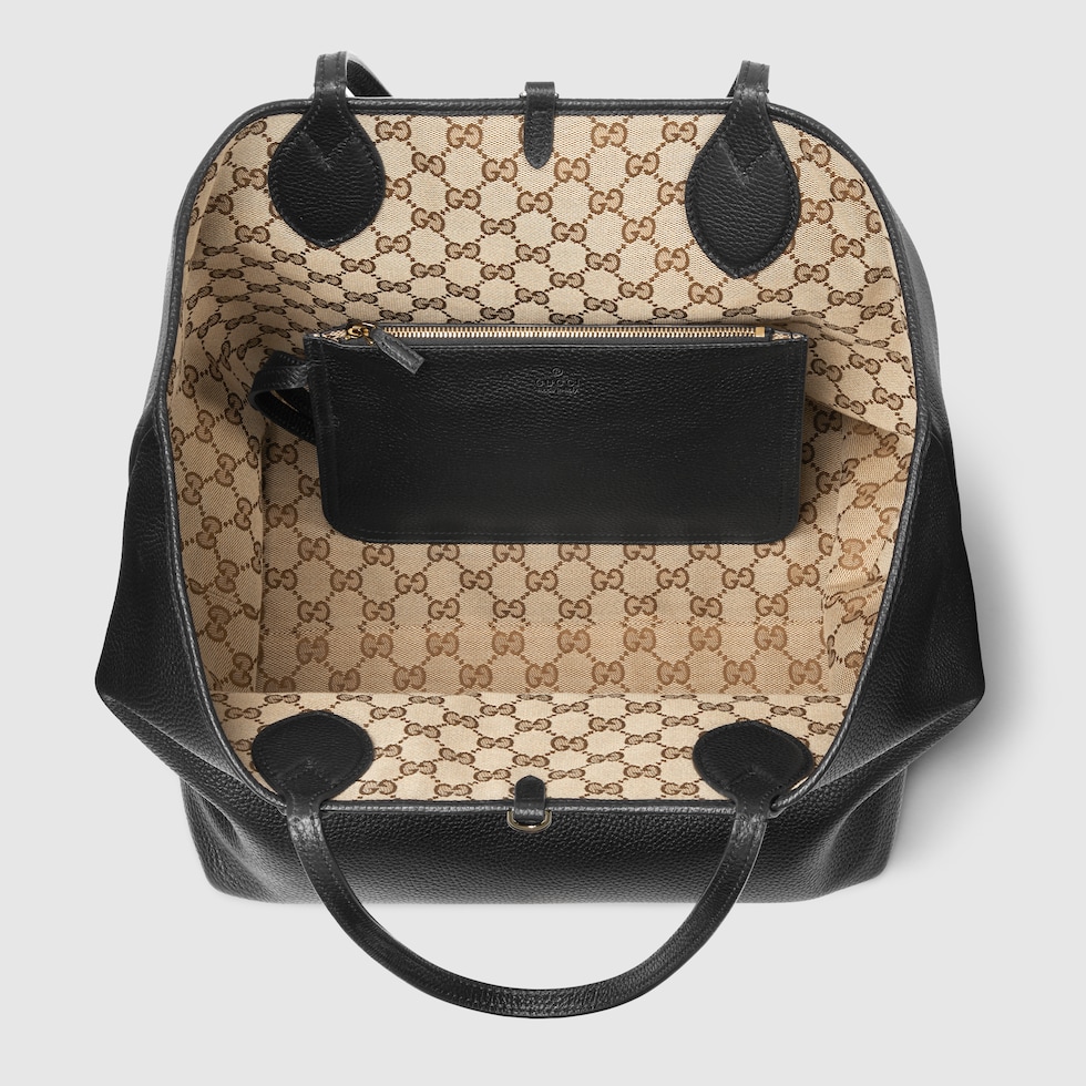 Gucci Totissima large reversible tote bag in black leather | GUCCI® US