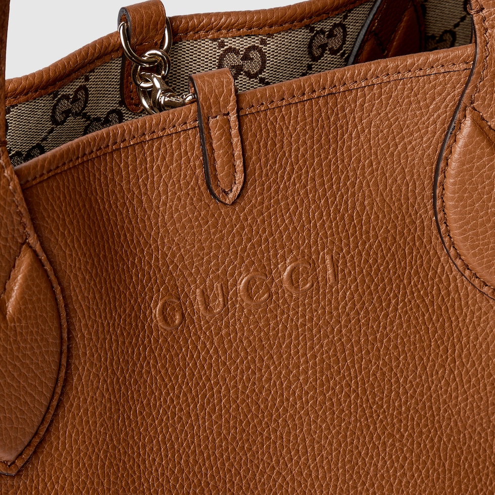 Gucci Totissima large reversible tote bag in brown leather | GUCCI® US