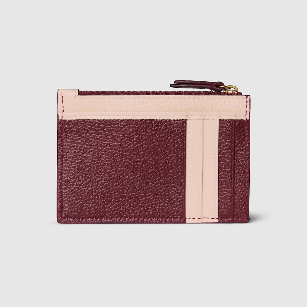 GG Marmont zip key pouch in Rosso Ancora red and pink leather | GUCCI® US