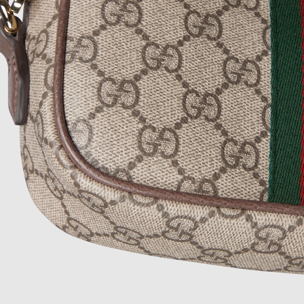 Camera bag Ophidia misura piccola in tessuto GG beige e marrone | GUCCI® IT
