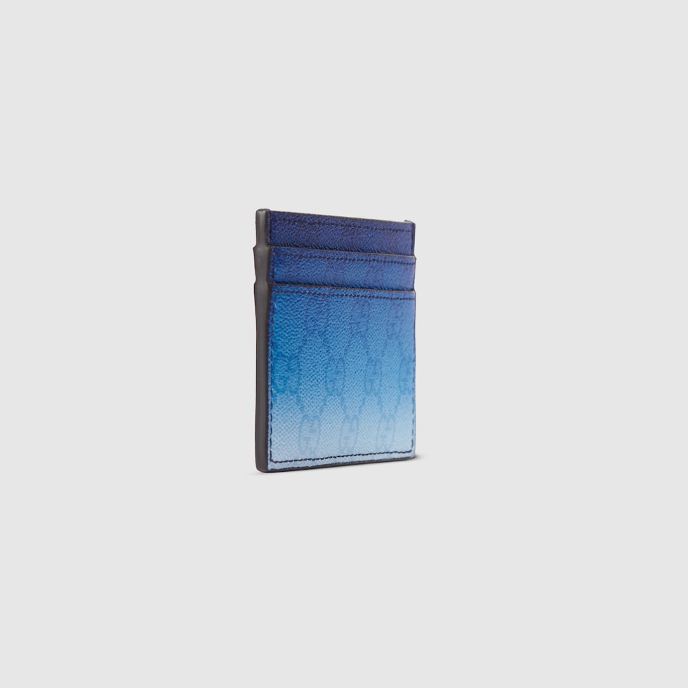 Gucci Chroma card case in gradient blue fabric | GUCCI® SG