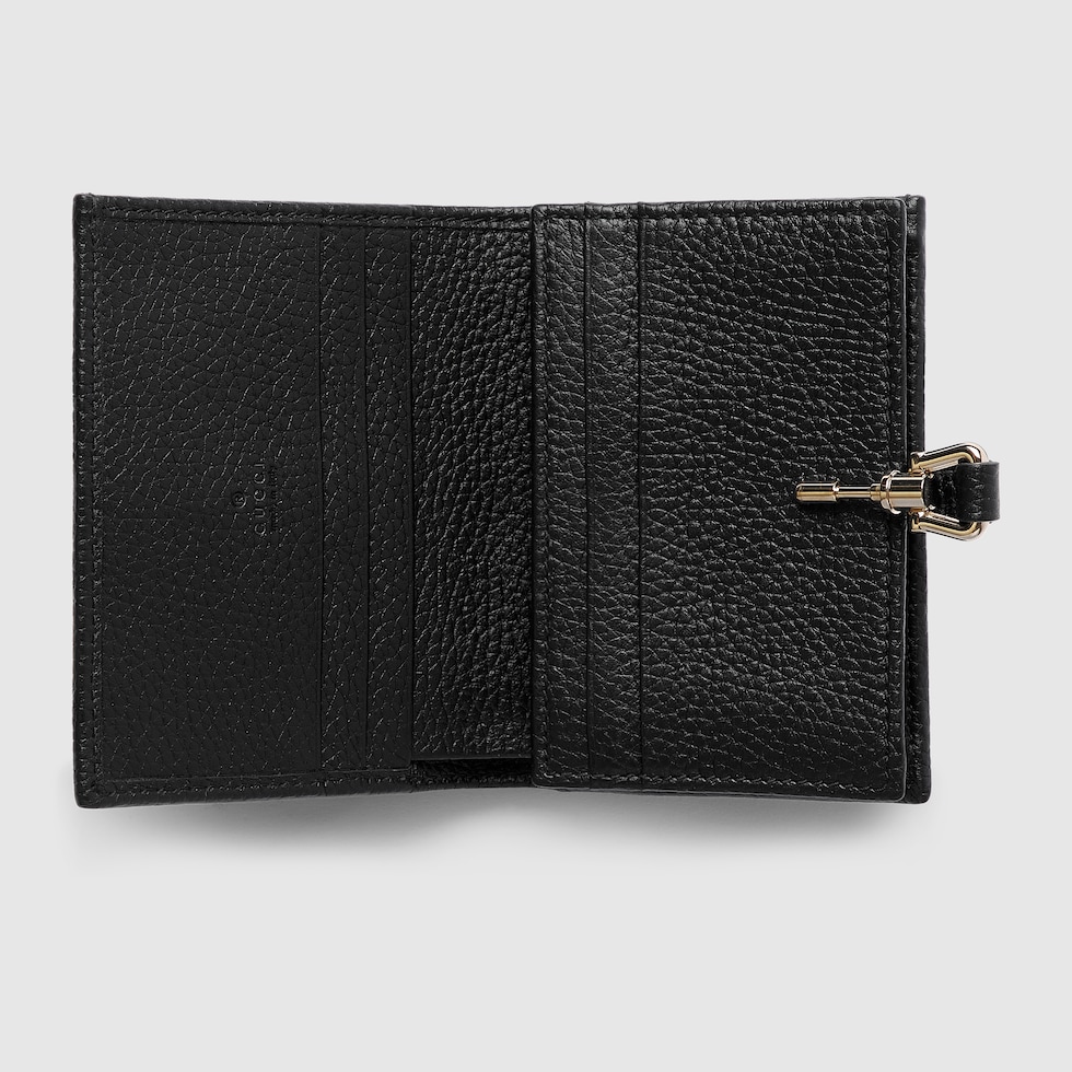 Jackie 1961 small wallet in black leather | GUCCI® TH
