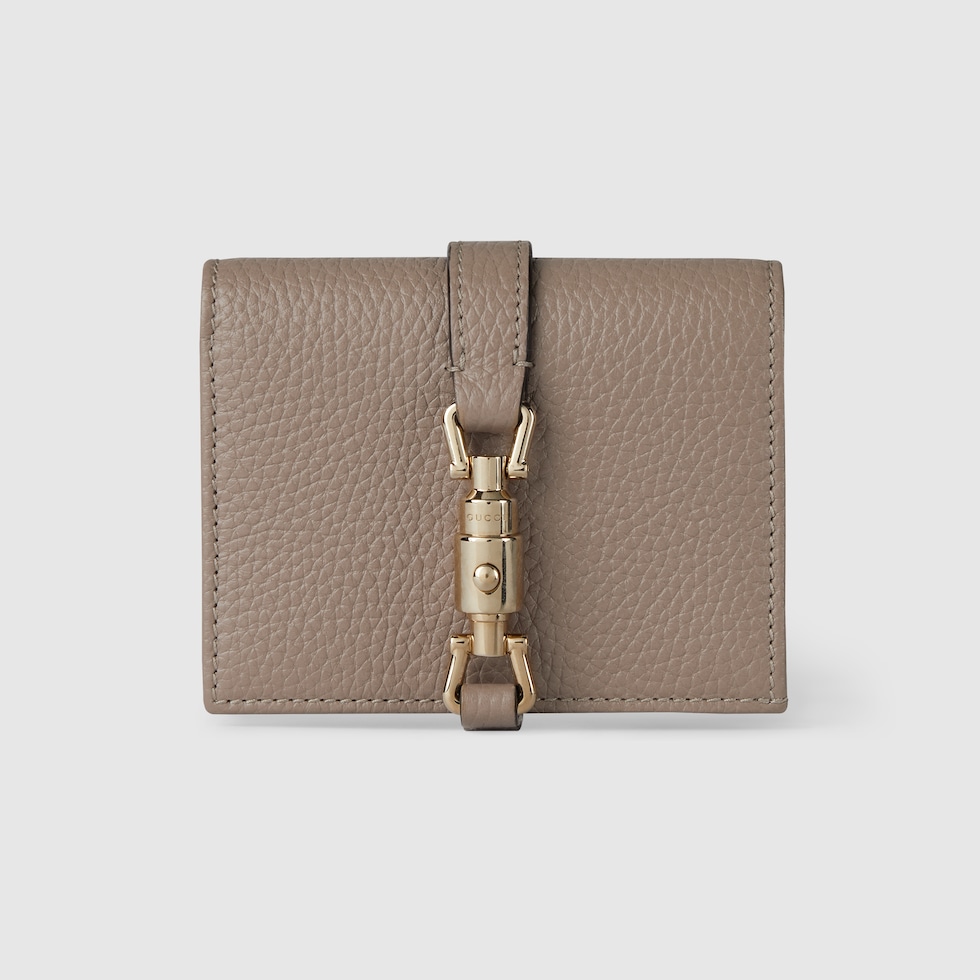 Cartera con tarjetero Jackie 1961 en piel marrón topo | GUCCI® ES