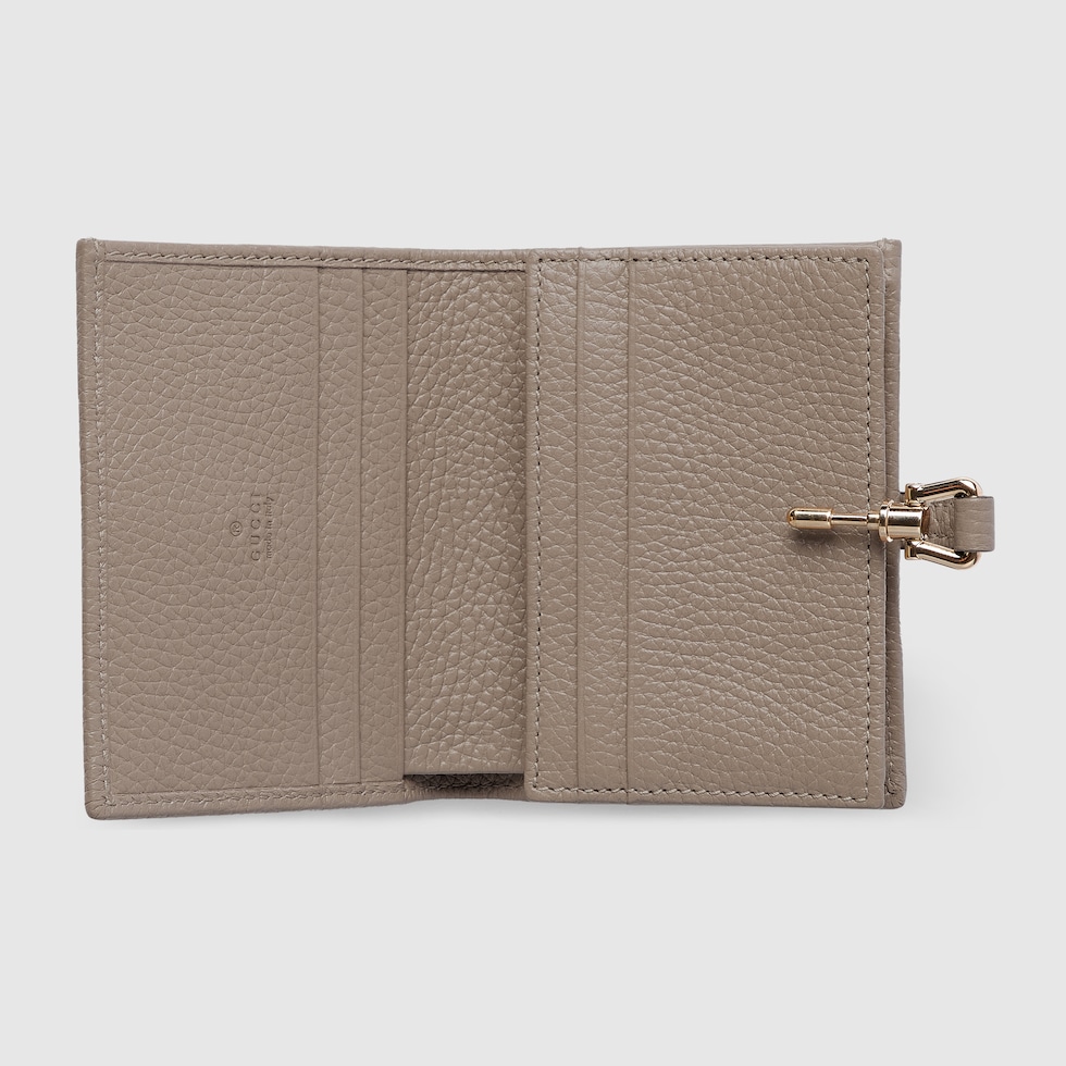 Cartera con tarjetero Jackie 1961 en piel marrón topo | GUCCI® ES