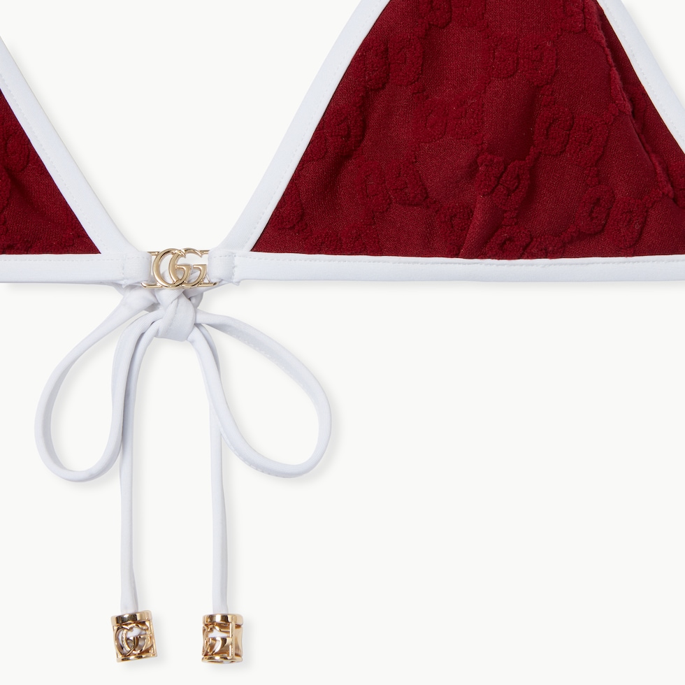 GG terrycloth bikini in Rosso Ancora red | GUCCI® HU