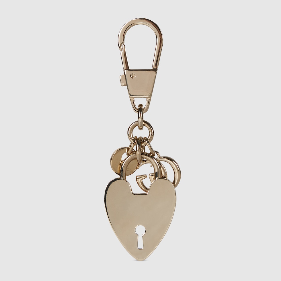 Heart-shaped keychain in pink enamel | GUCCI® UK