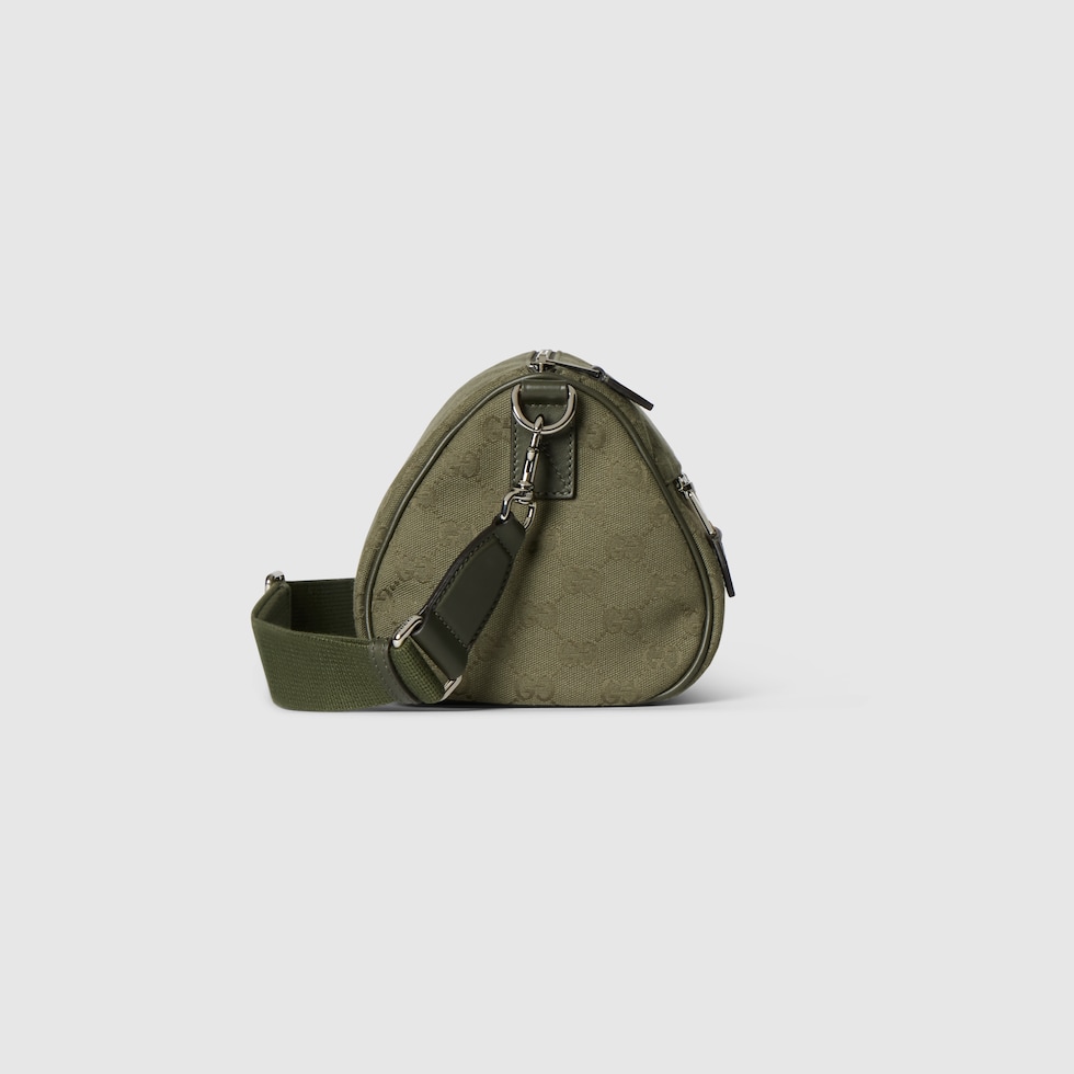 GG canvas small duffle bag in forest green GG canvas | GUCCI® UK